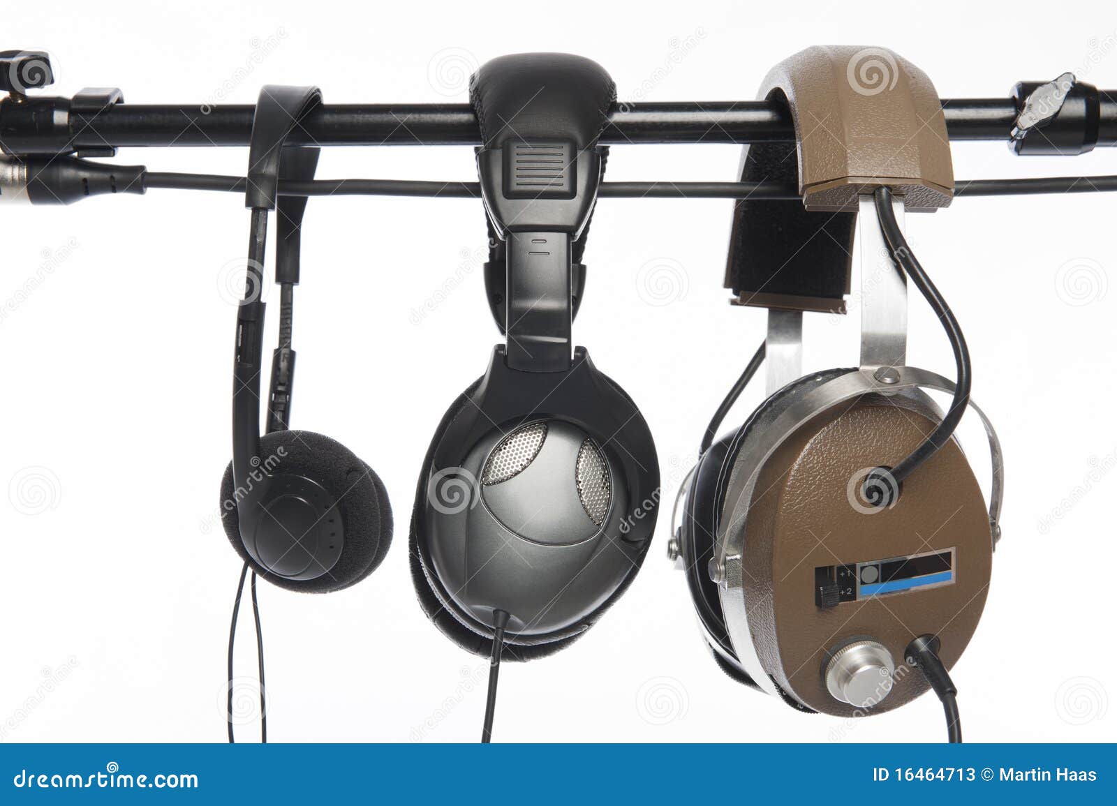 Three headphones stock image. Image of classic, communication - 16464713