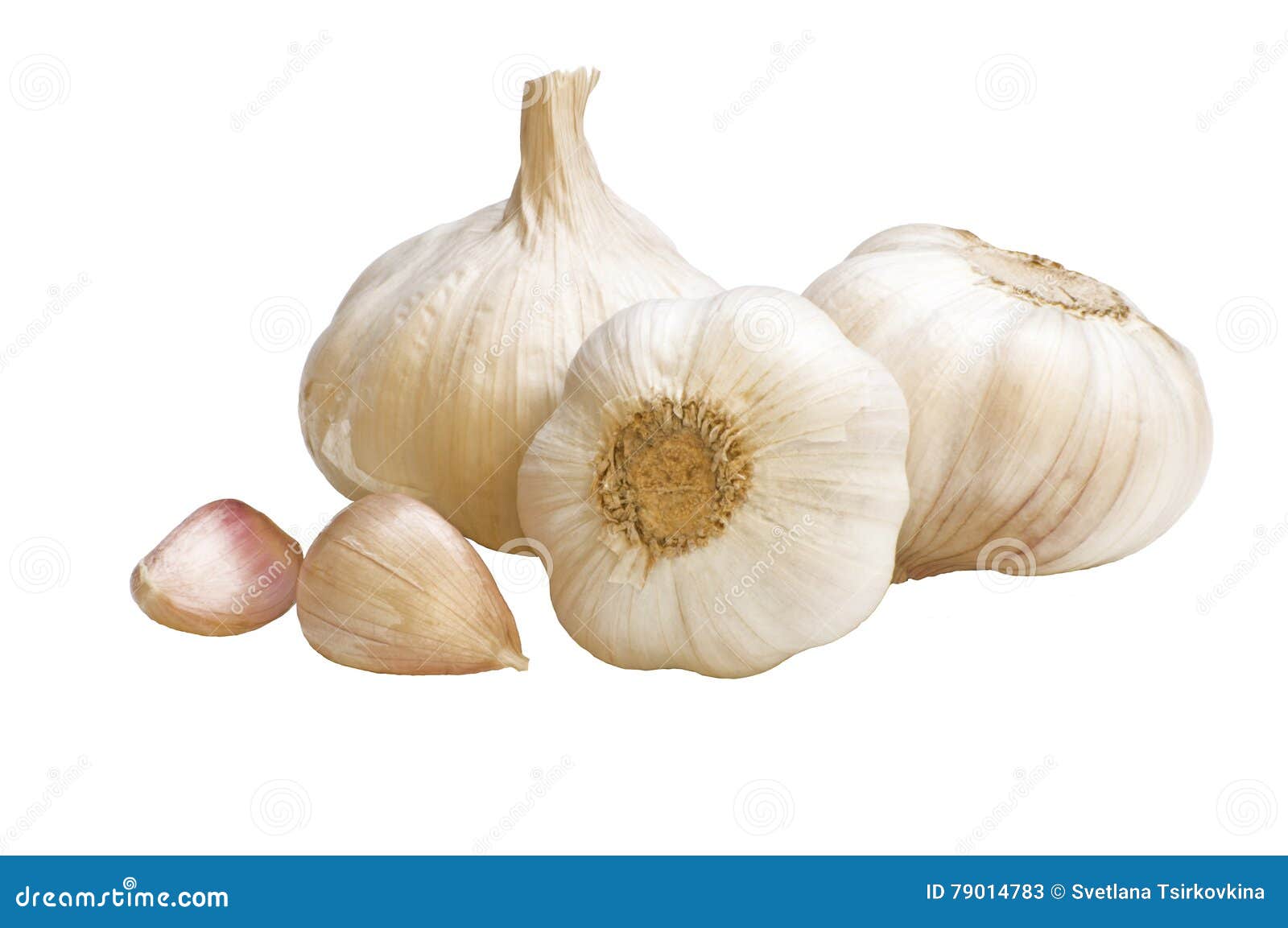 Three Heads of Garlic on a White Background Stock Image - Image of ...