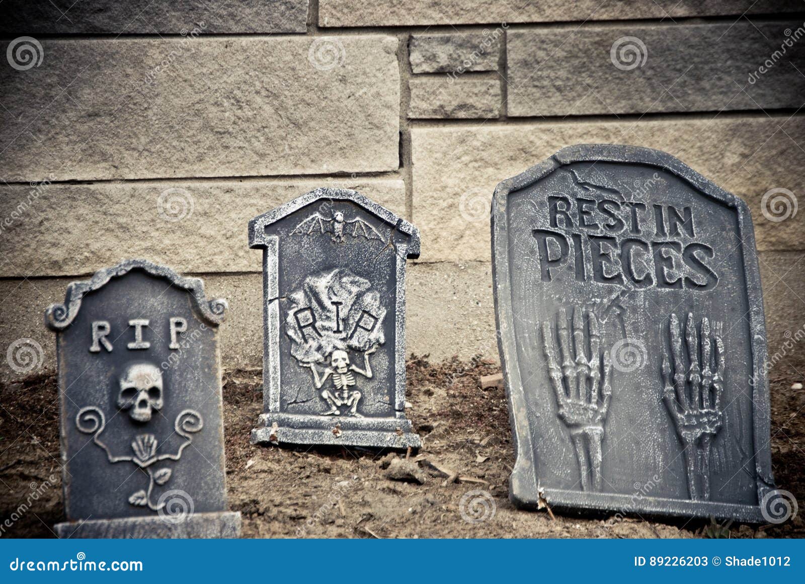 Three headstones stock image. Image of grave, markers - 89226203