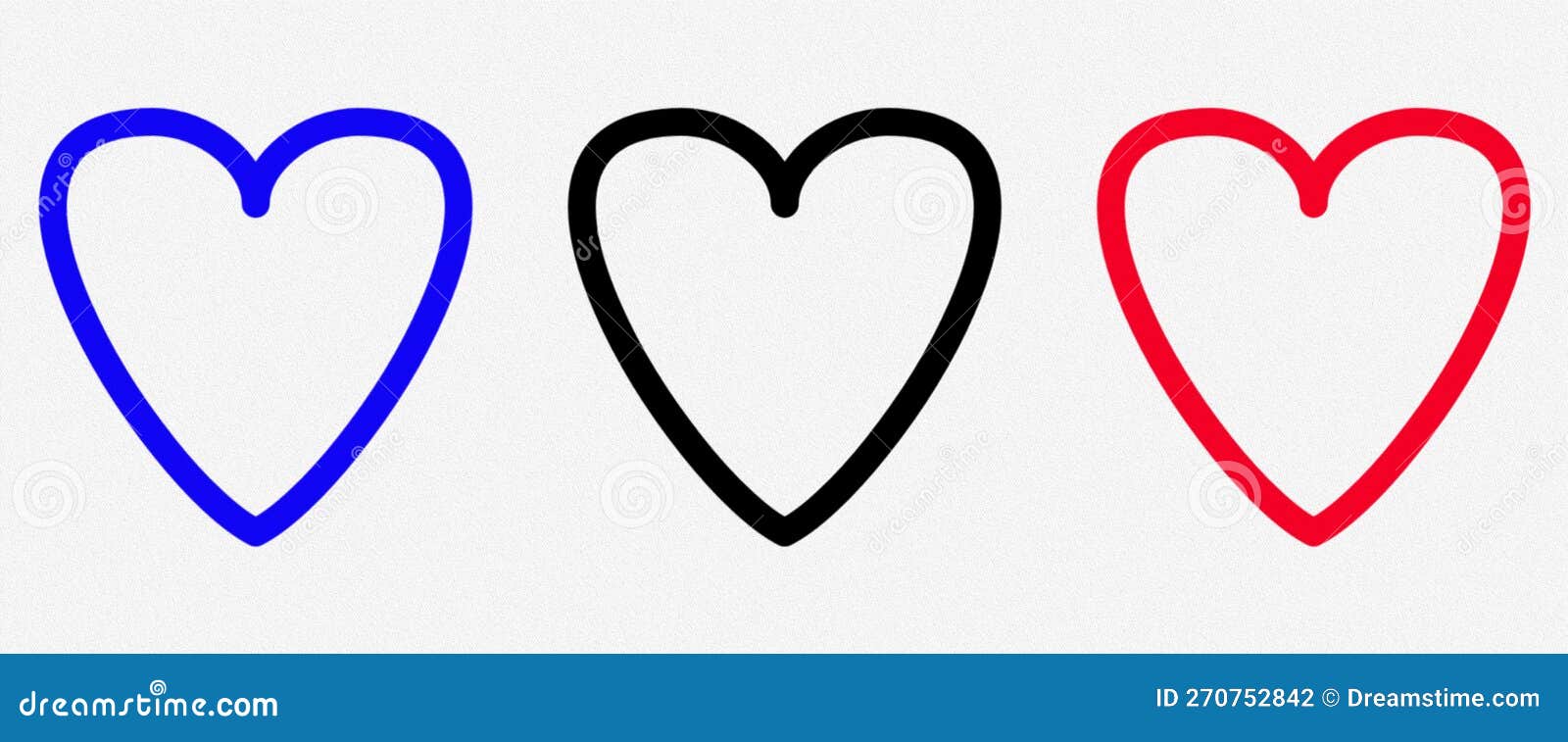 Three Heart Icon on the White Background Stock Illustration ...