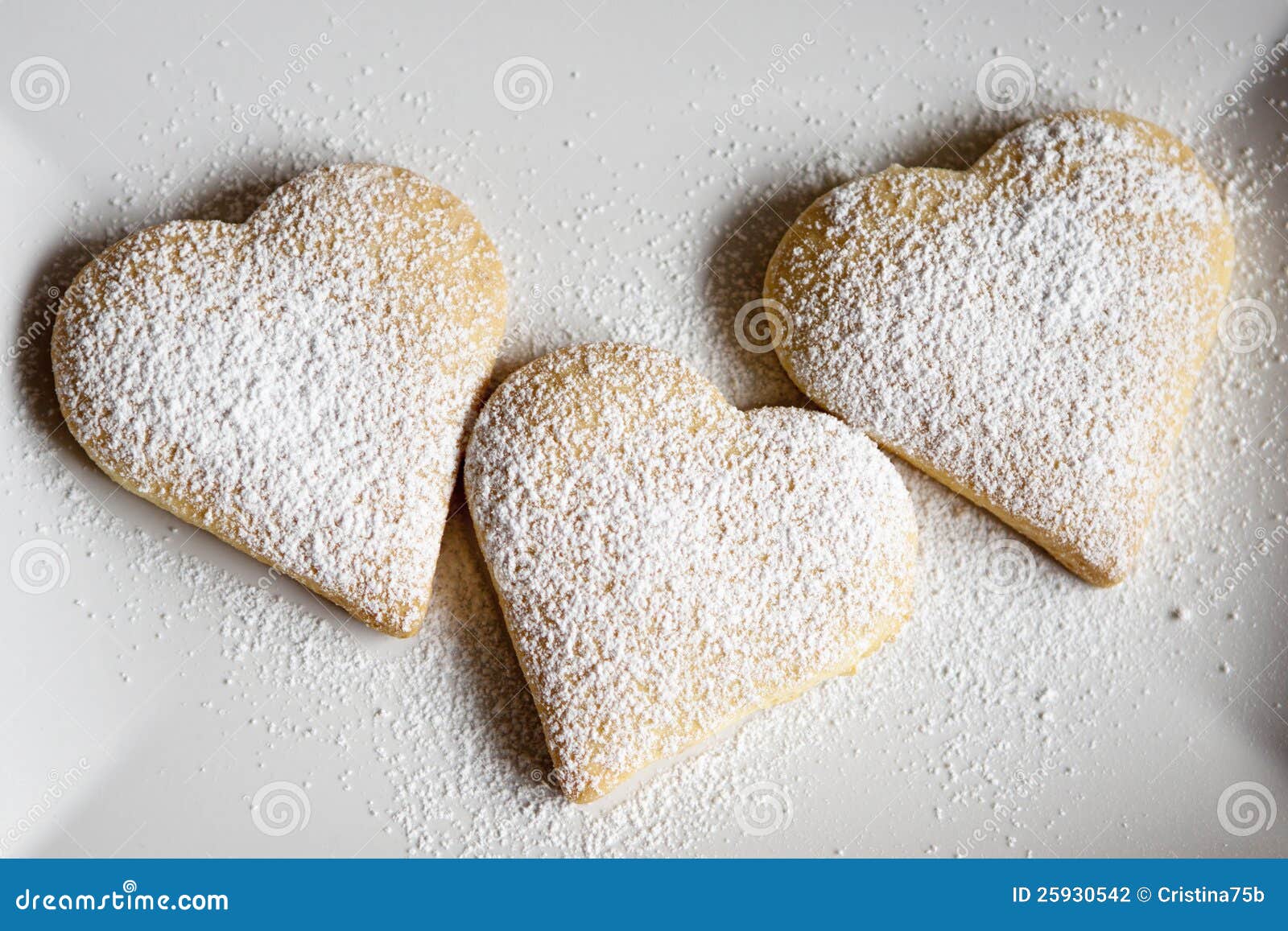 Three Heart-shaped Biscuits Stock Photo - Image of eating, shaped: 25930542