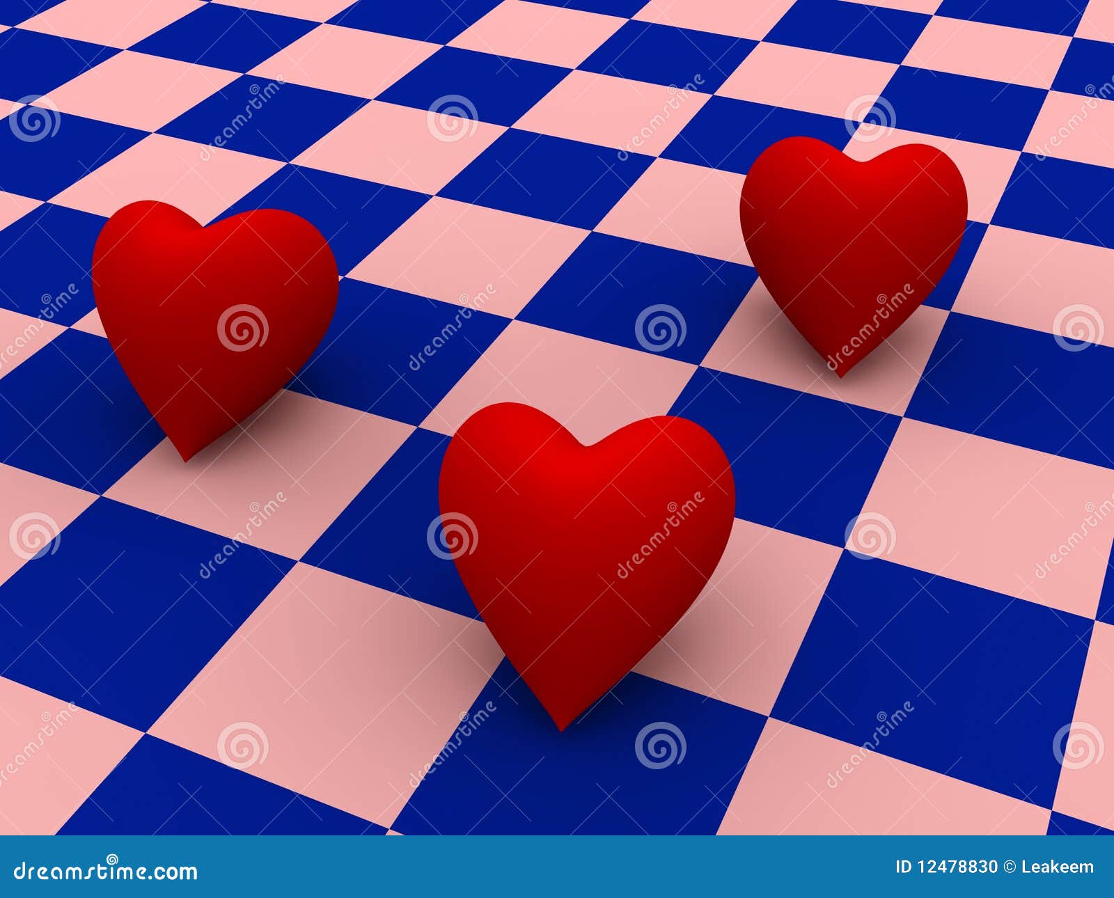 Three hearts stock illustration. Illustration of isolated - 12478830
