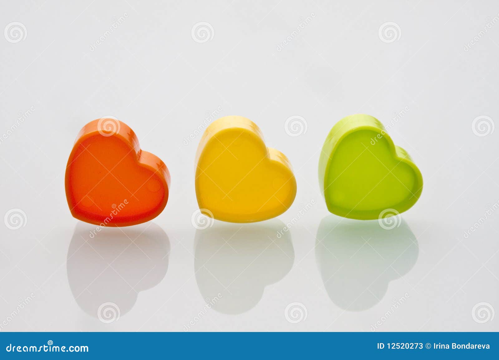 The three hearts stock image. Image of motley, three - 12520273