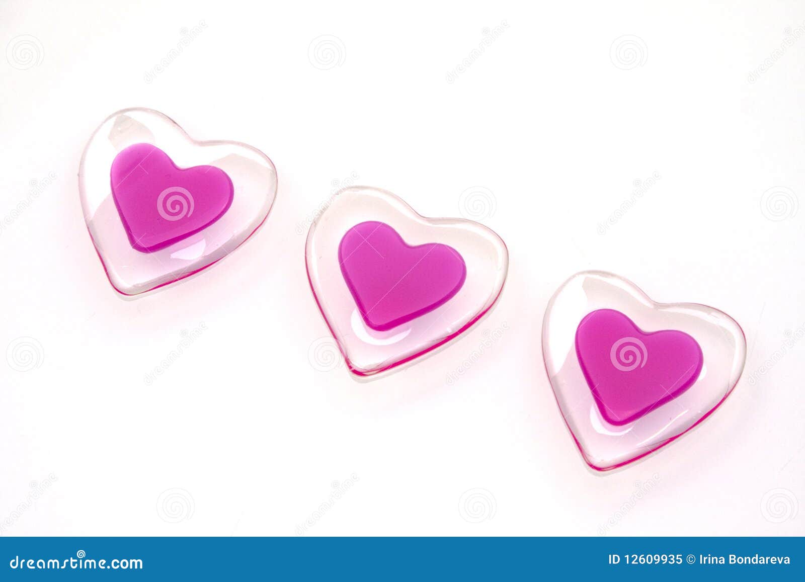 The three hearts stock image. Image of choice, rosy, glass - 12609935