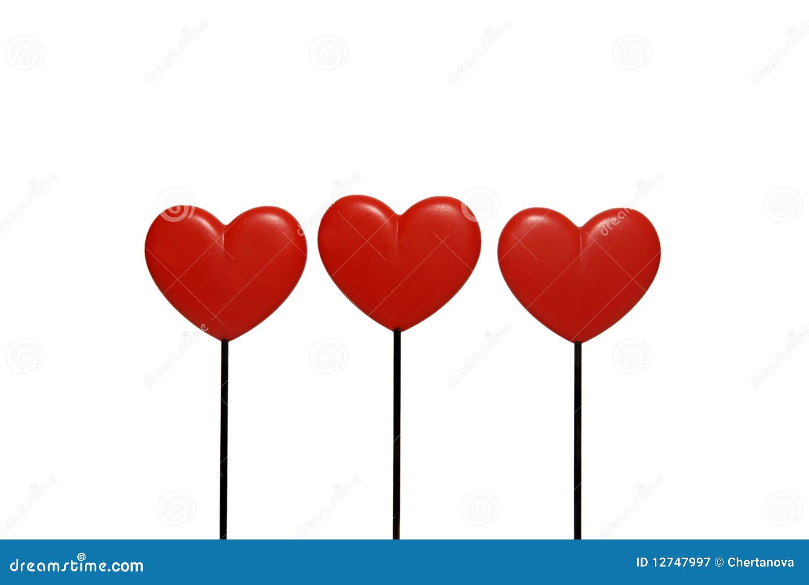 Three hearts stock image. Image of symbol, stick, hearts - 12747997