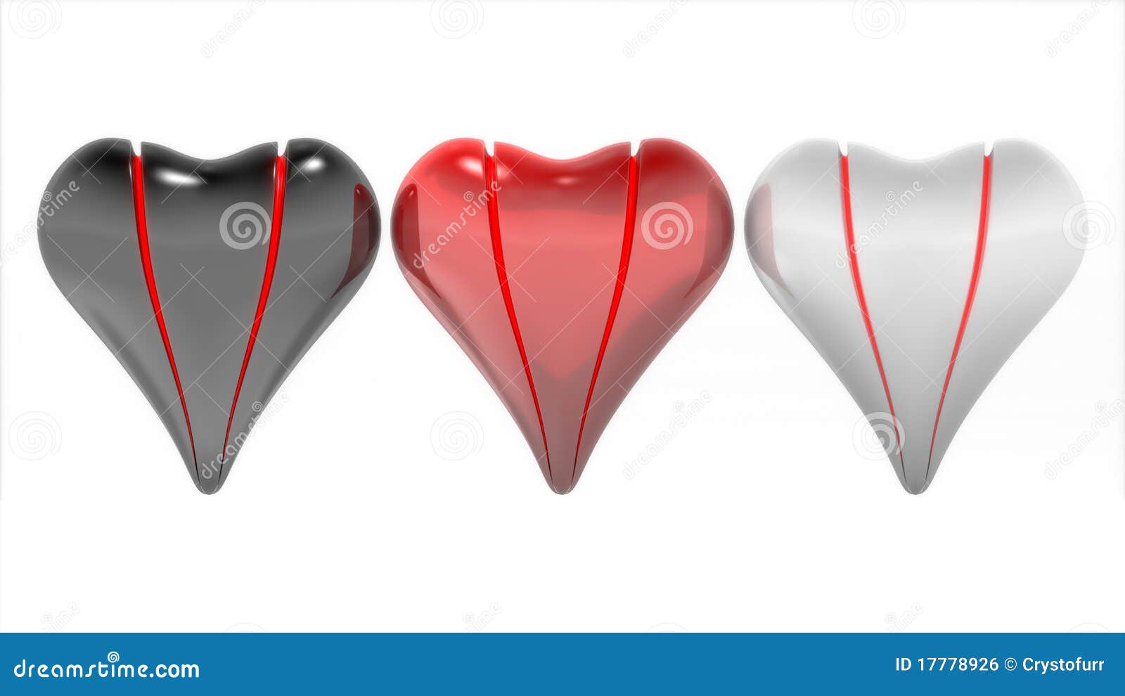 Three Hearts stock illustration. Illustration of dark - 17778926