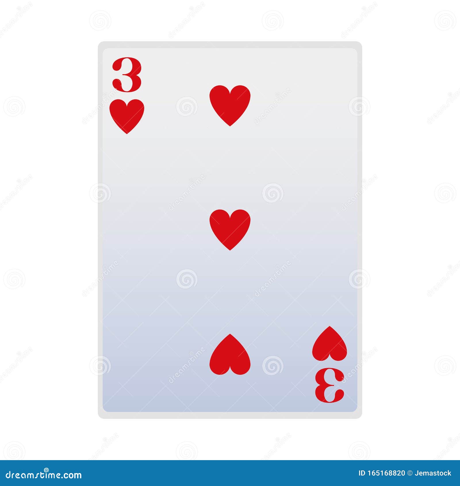 Three of Hearts Card Icon, Flat Design Stock Vector - Illustration of ...