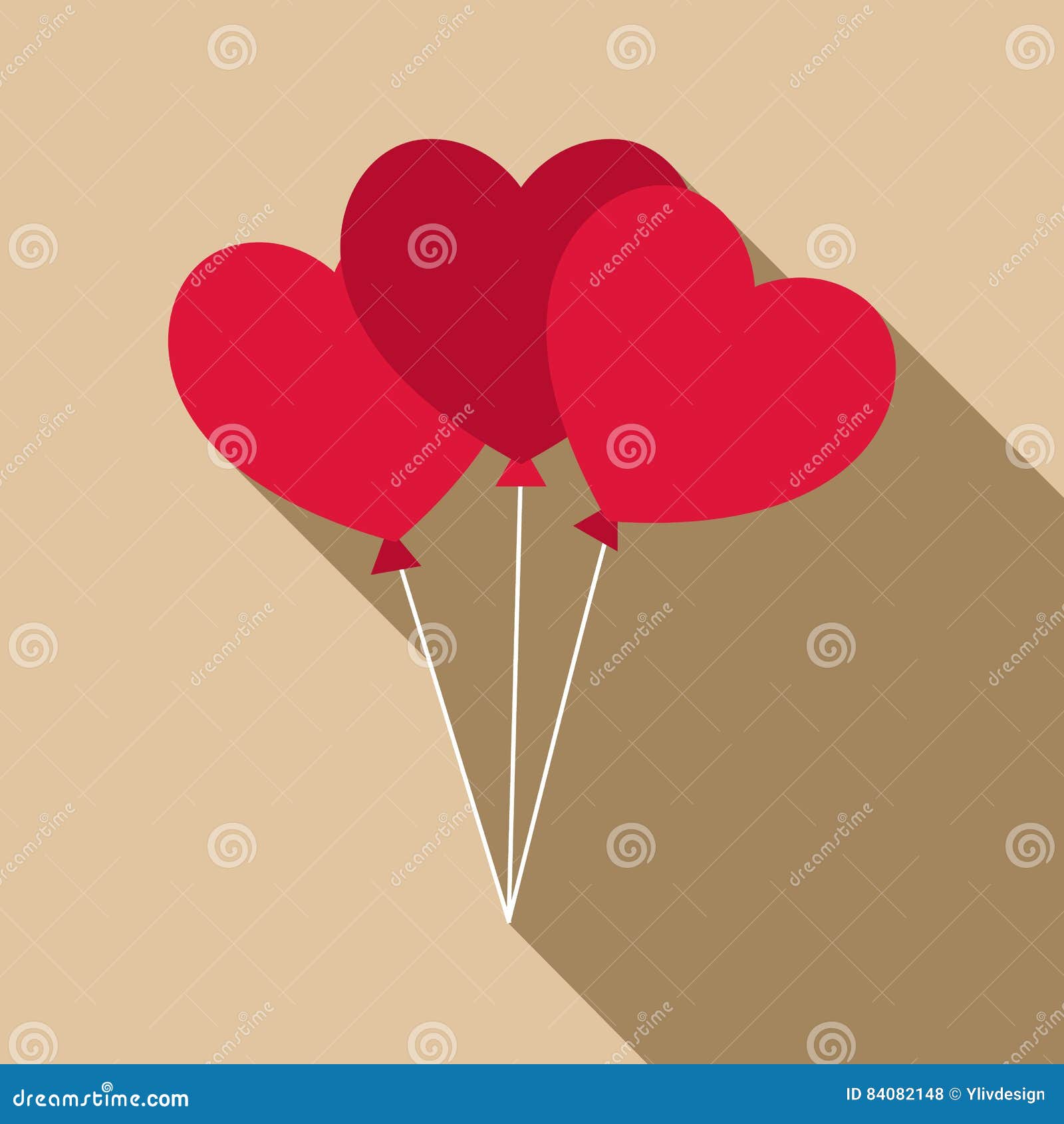Three Hearts Icon, Flat Style Stock Vector - Illustration of lettering ...