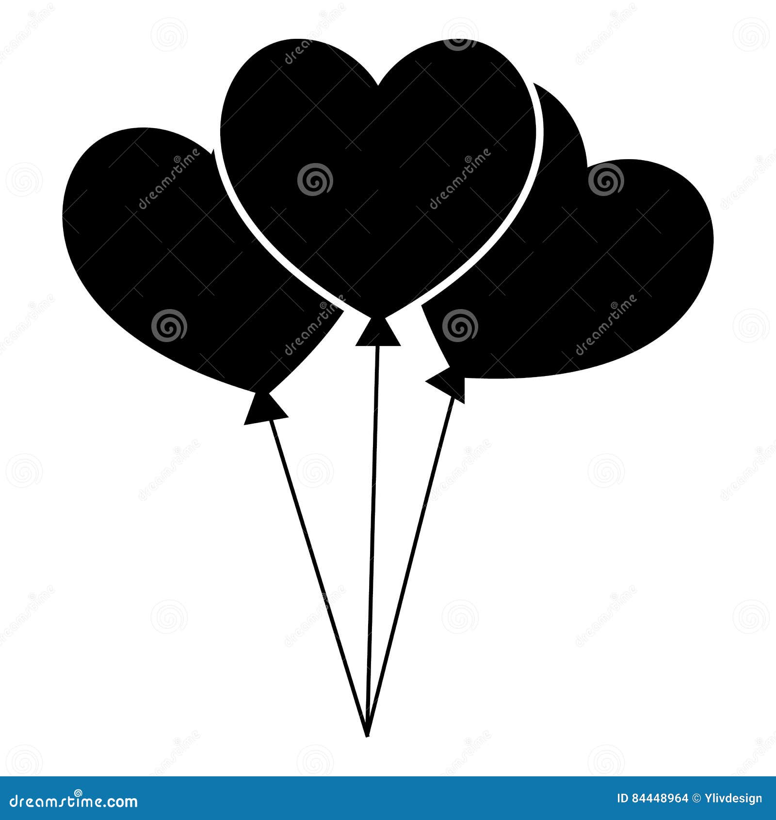 Three Hearts Icon, Simple Style Stock Vector - Illustration of romantic ...