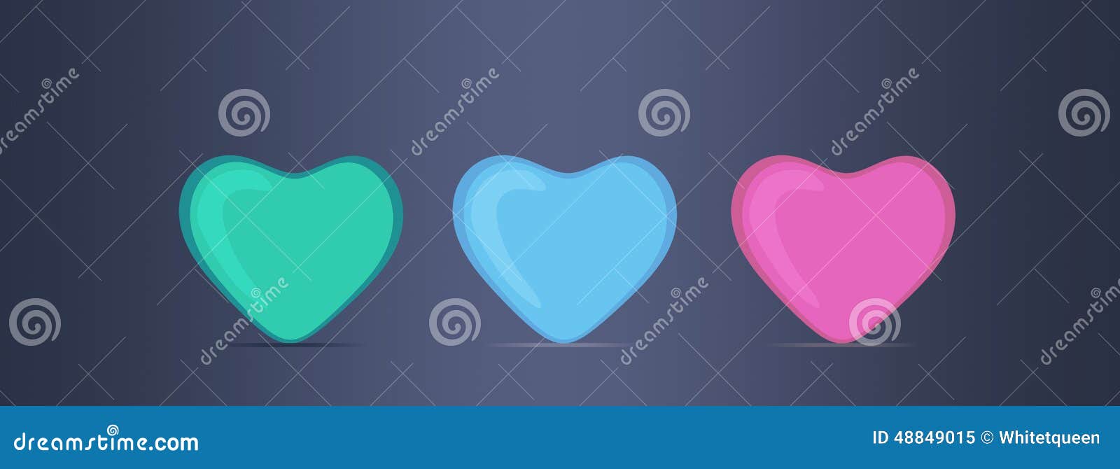 Three hearts stock illustration. Illustration of contrast - 48849015