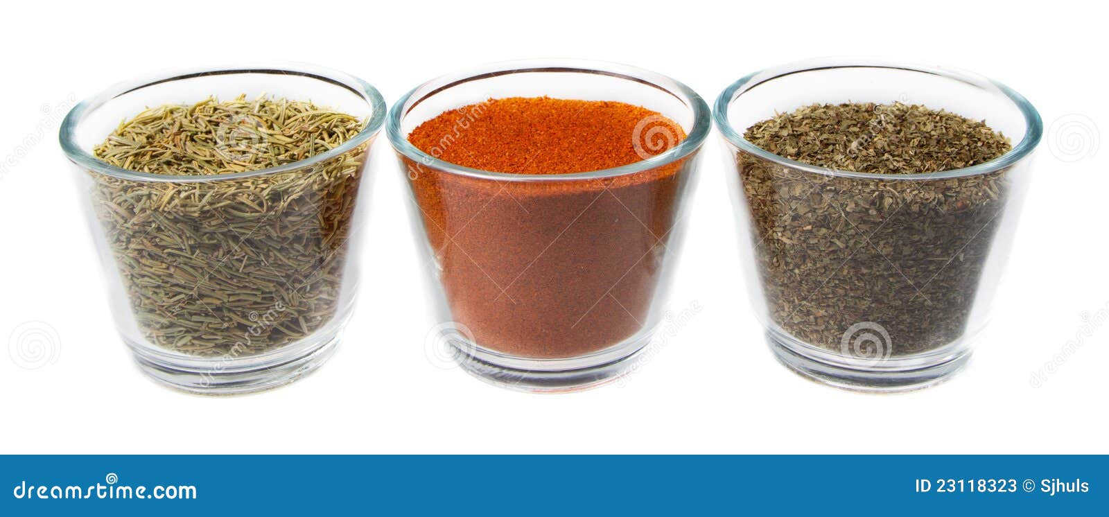 Three herbs in jars stock image. Image of spices, preparation - 23118323