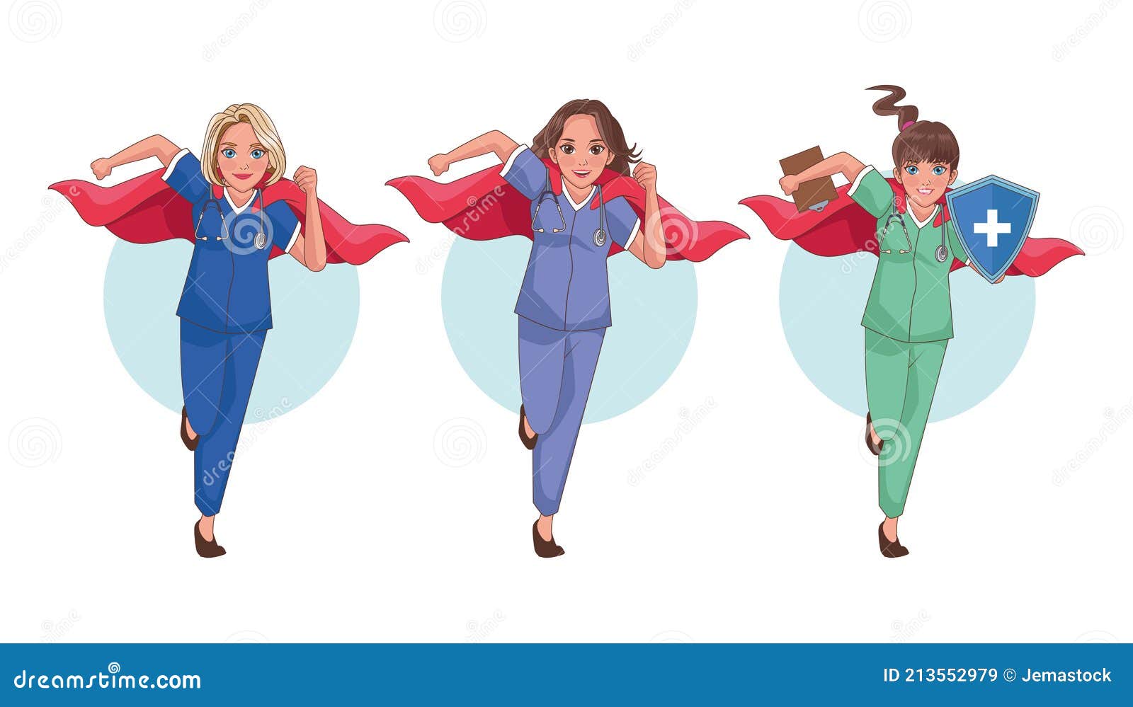 Six Heros Doctors Cartoon Vector | CartoonDealer.com #213555787