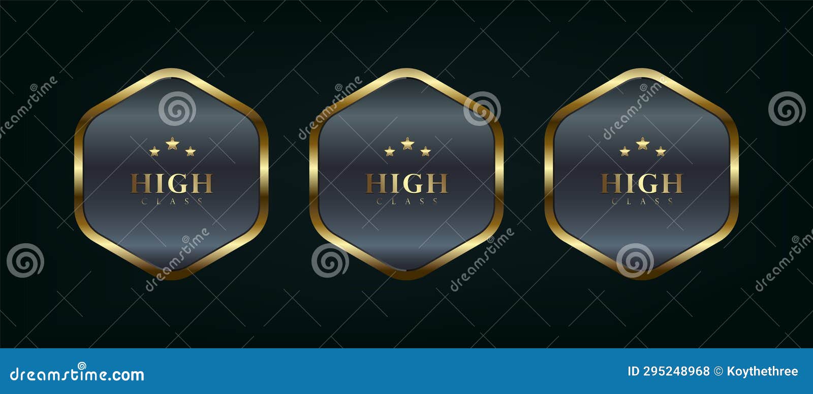 Three Hexagons with Gold Rim Stock Illustration - Illustration of ...