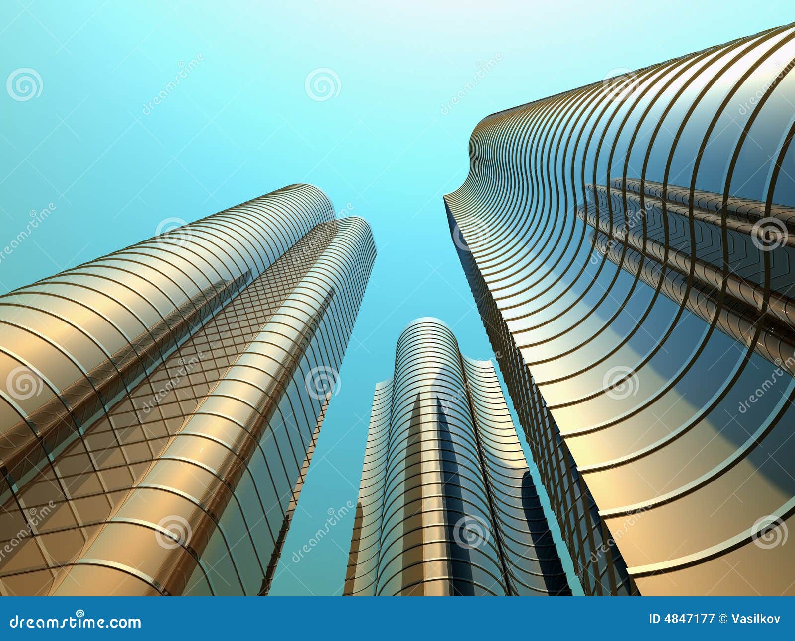 Three high buildings stock illustration. Illustration of dimensional ...