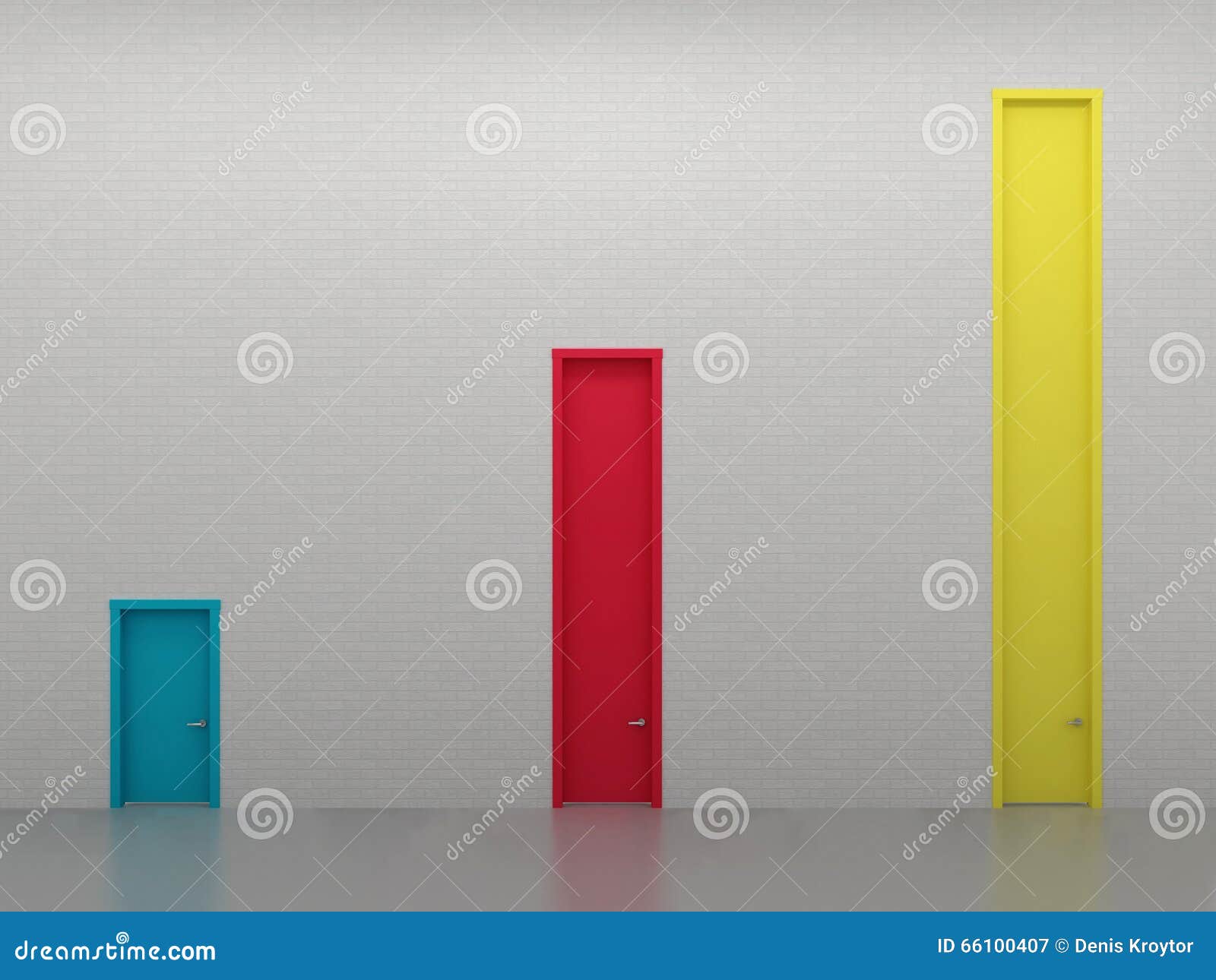 Three high doors 2 stock illustration. Illustration of door - 66100407