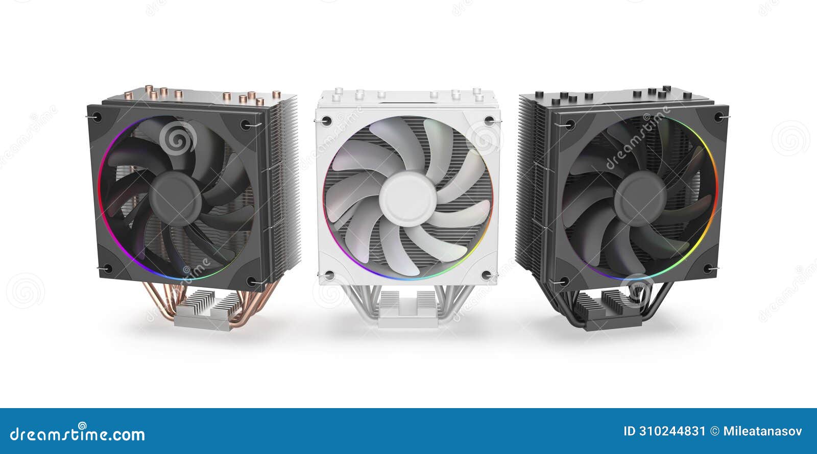 Three High Performance Computer Processor Coolers Stock Image ...