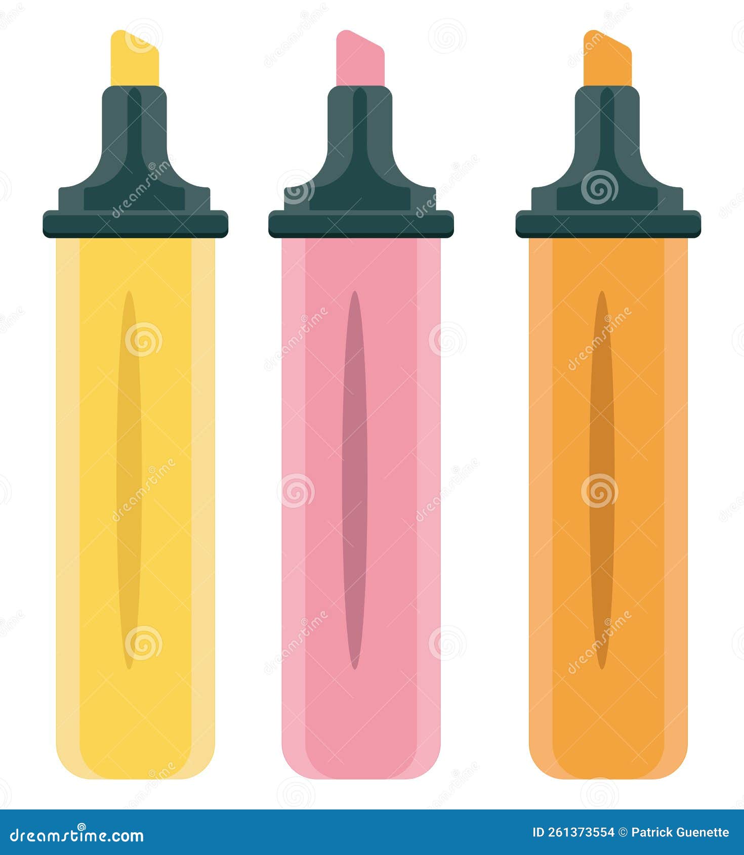 Three Highlighter Pens, Icon Stock Vector - Illustration of tool ...