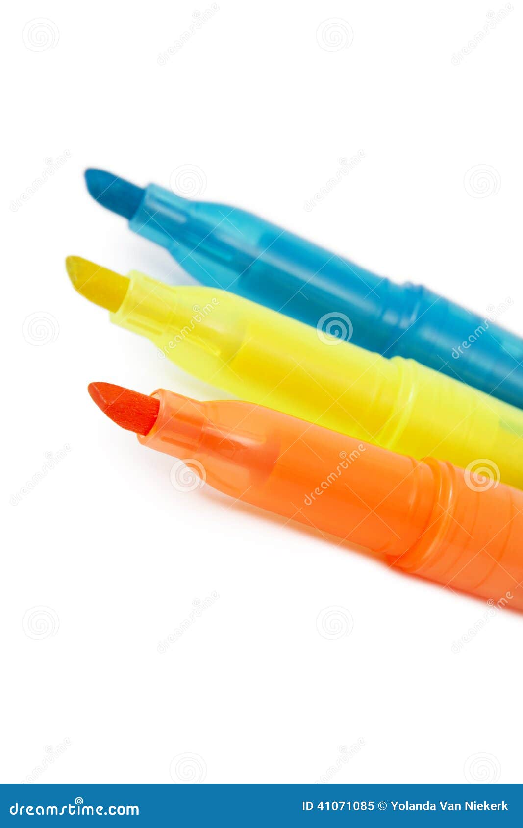 Three Highlighters stock image. Image of pens, white - 41071085