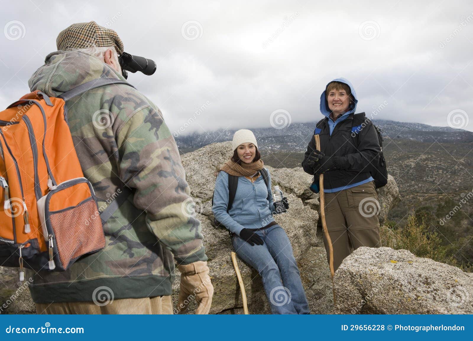 Three Hikers Hiking stock photo. Image of lifestyle, leisure - 29656228
