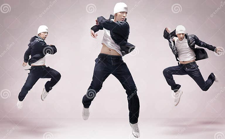 Three hip-hop dancers stock image. Image of bright, action - 9762137