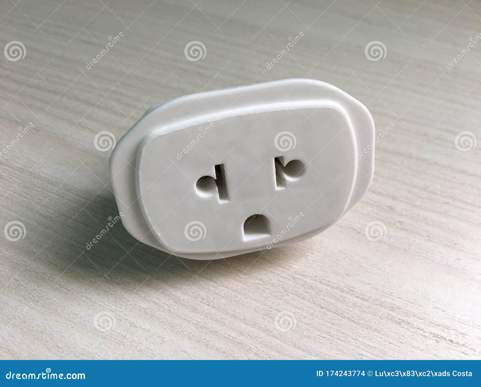 Three-hole plug adapter stock photo. Image of electricity - 174243774