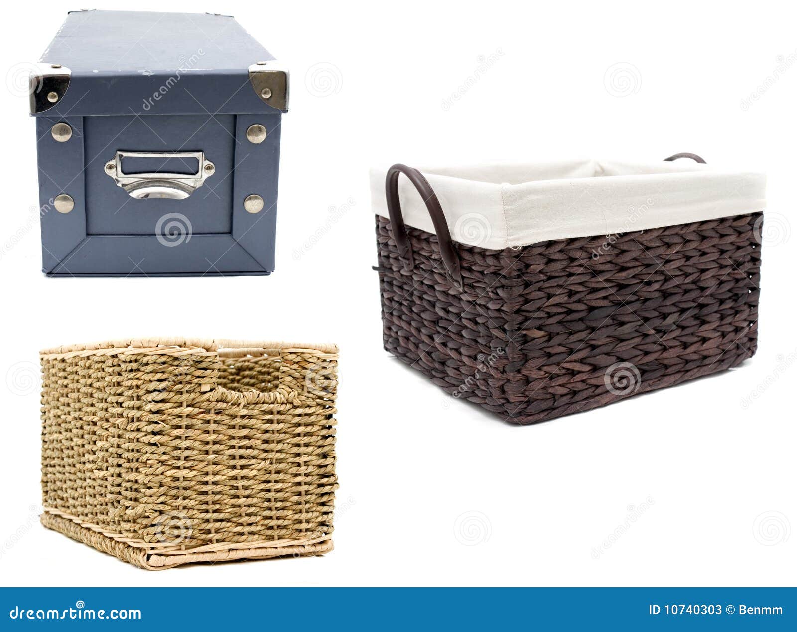 Three home containers stock image. Image of blue, handle - 10740303