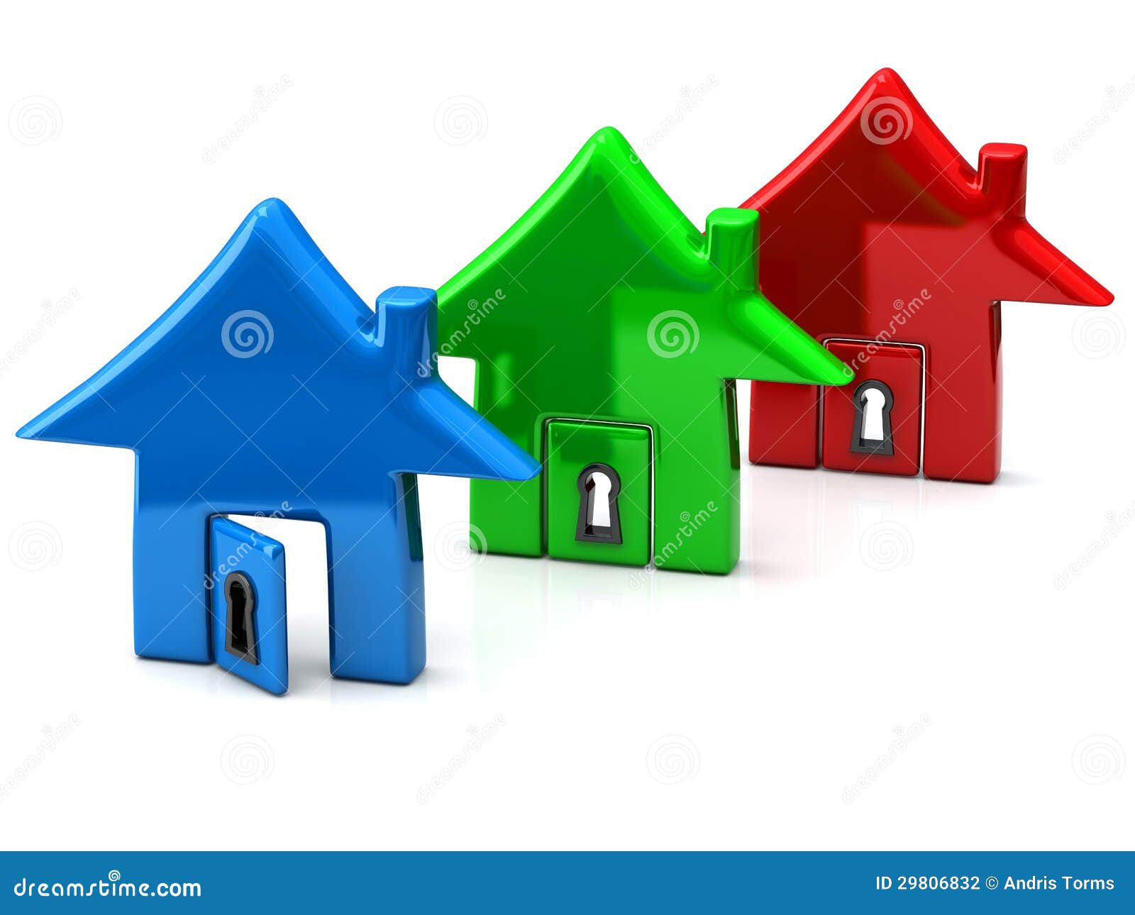 Three Home Together, 3d Icon Stock Illustration - Illustration of ...