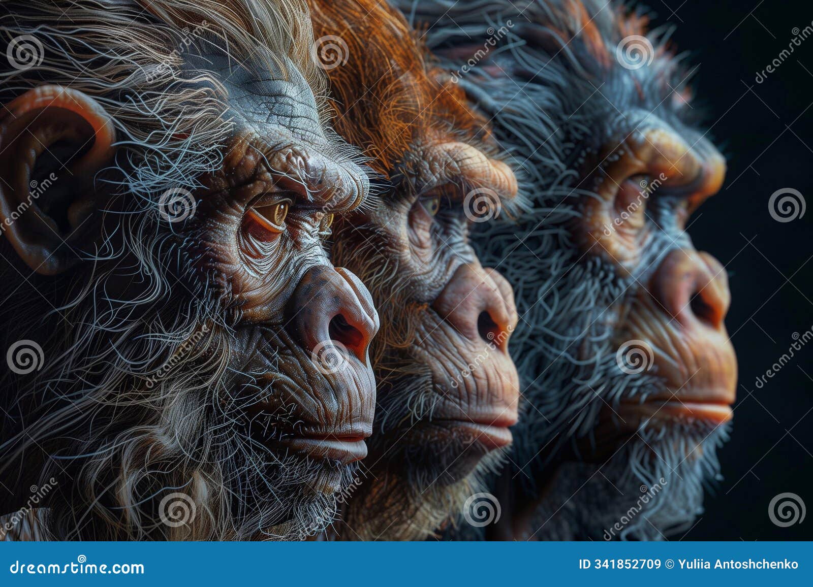Three Hominin Heads Showcase the Progression of Human Evolution through ...