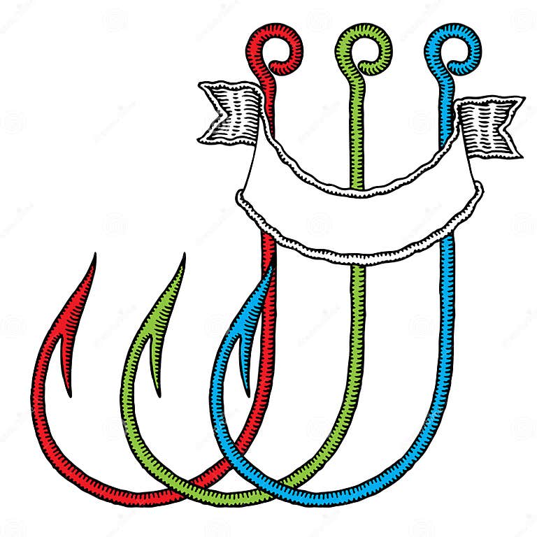 Three hooks stock vector. Illustration of hook, symbol - 16375346
