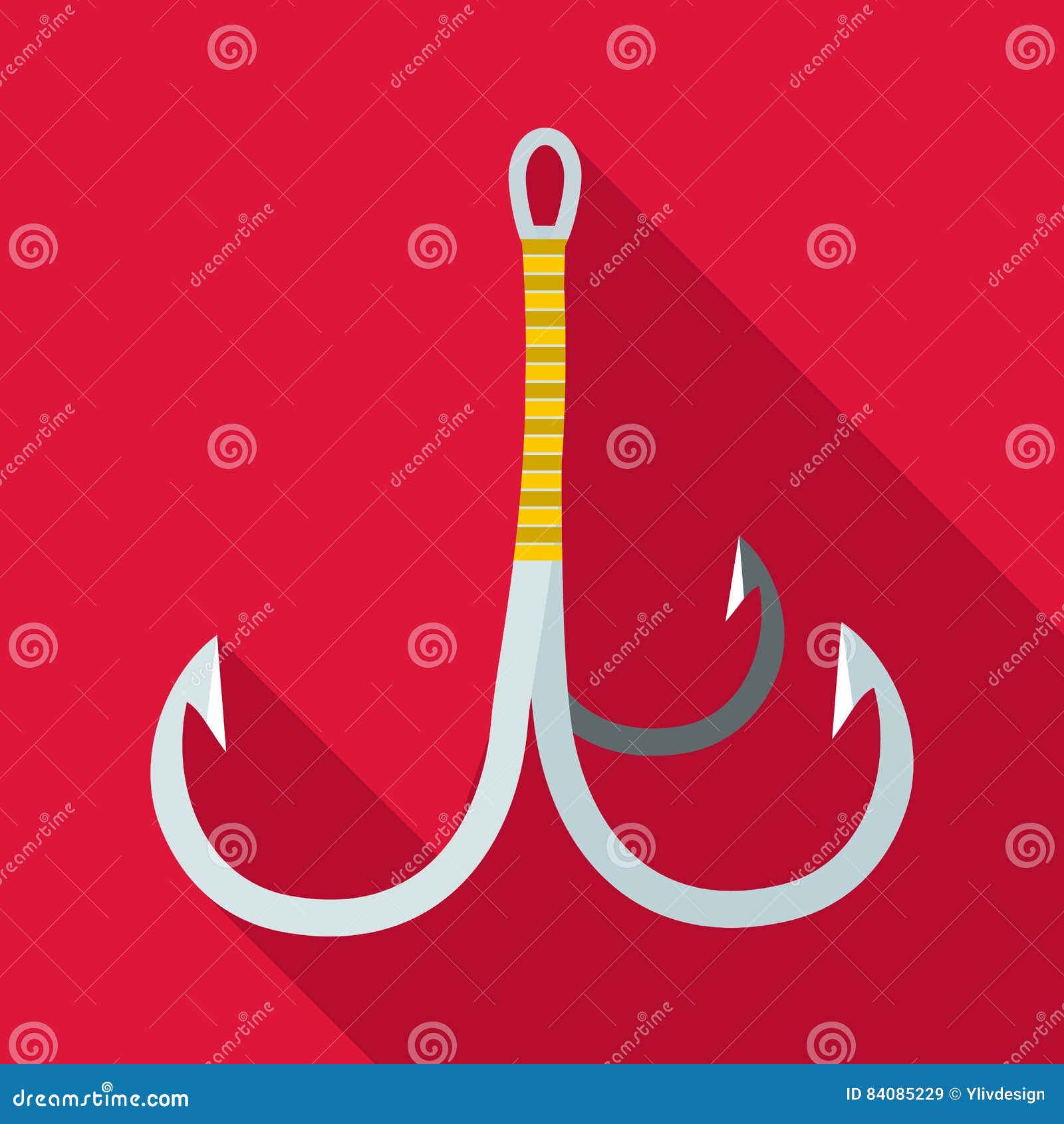 Three Hooks Icon, Flat Style Stock Vector - Illustration of logo ...