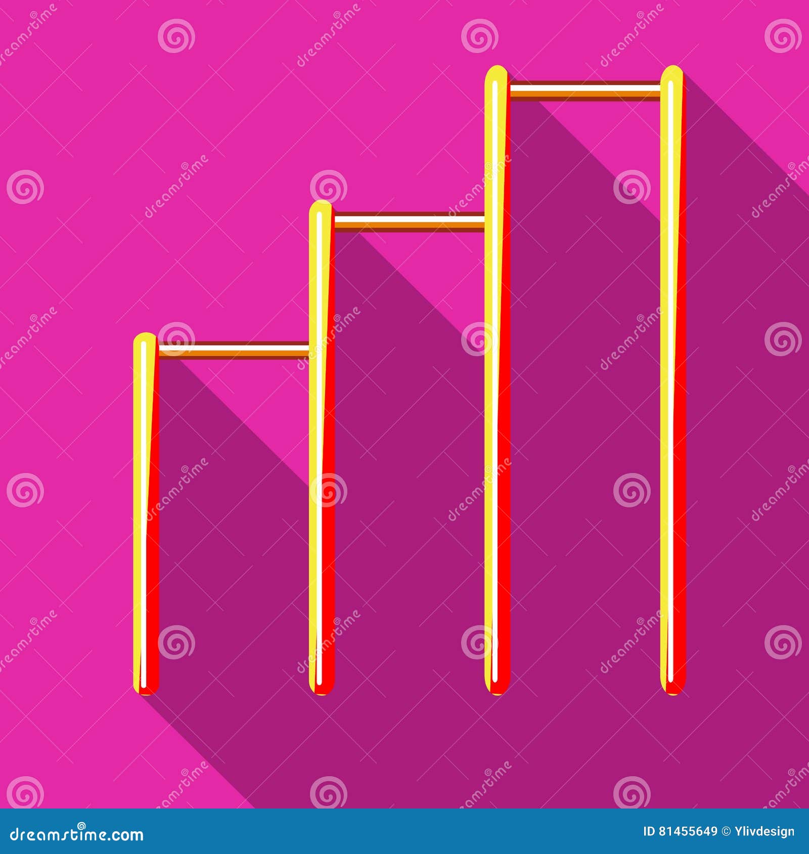 Three Horizontal Bars Icon, Flat Style Stock Vector - Illustration of ...