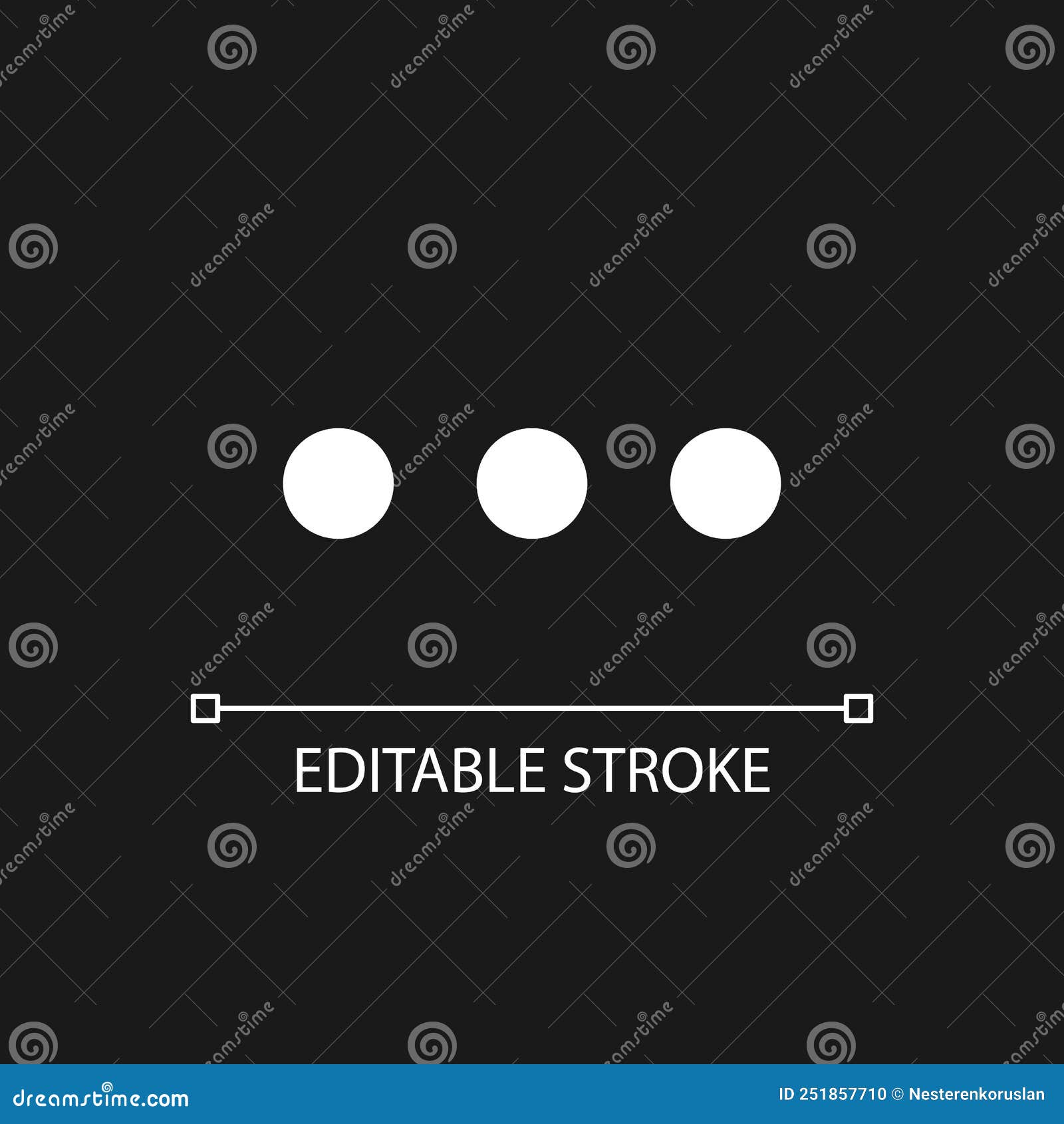 Three Horizontal Dots Menu Pixel Perfect White Linear Ui Icon for Dark ...