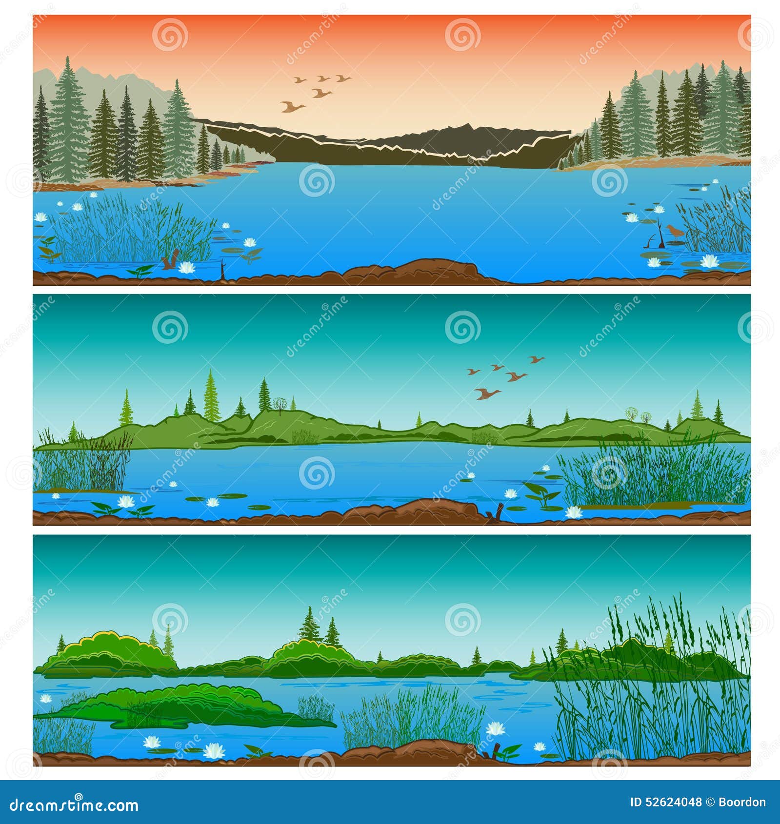 Set Of Three Horizontal Calendars For 2021 Isolated On A White ...