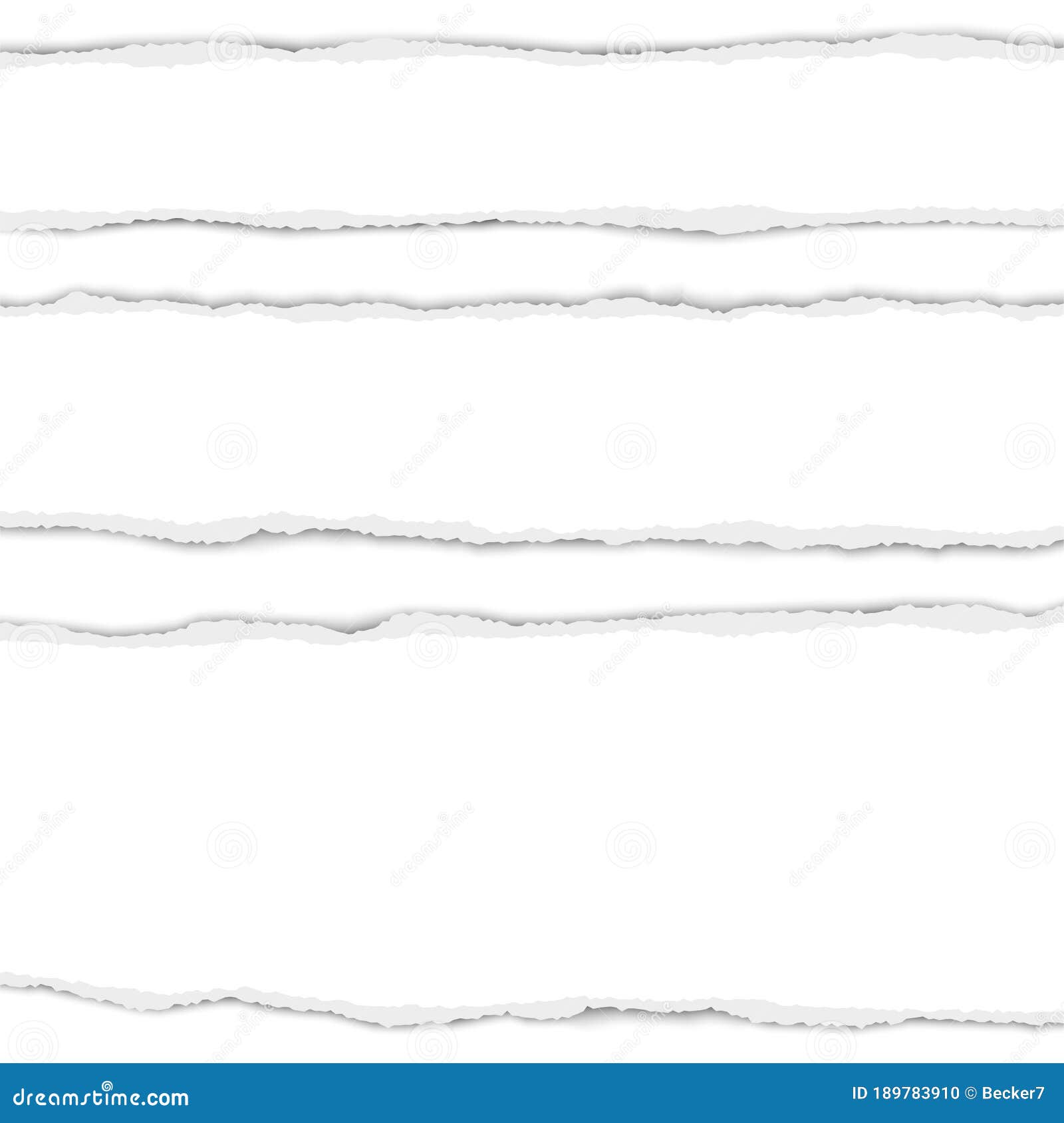 Ripped Notes. Cut Strip White Papers Collection Torned Notes Vector ...