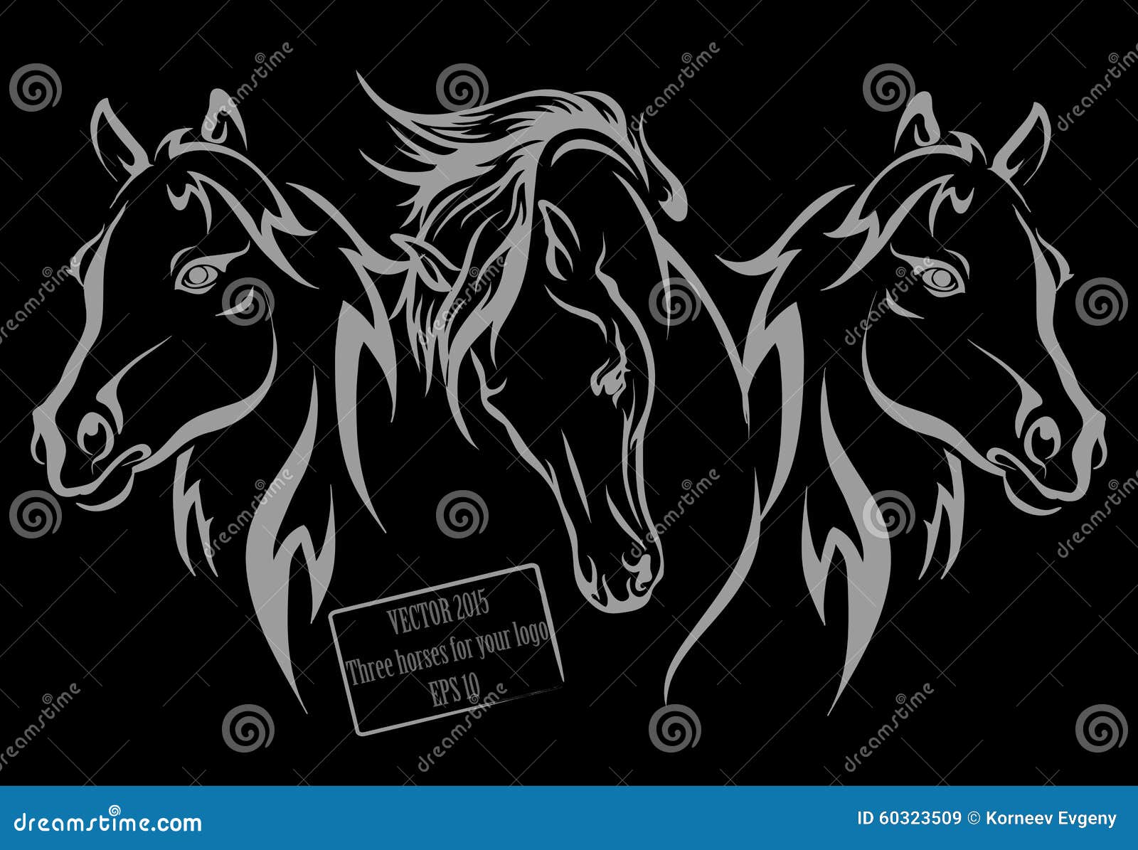 Three Horses Cartoon Vector | CartoonDealer.com #26615827