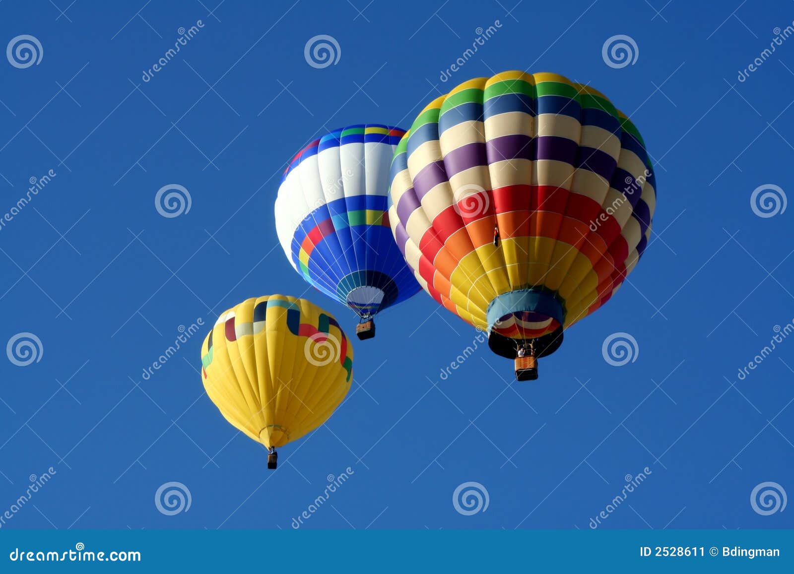 Three Hot Air Balloons stock image. Image of rising, balloon - 2528611