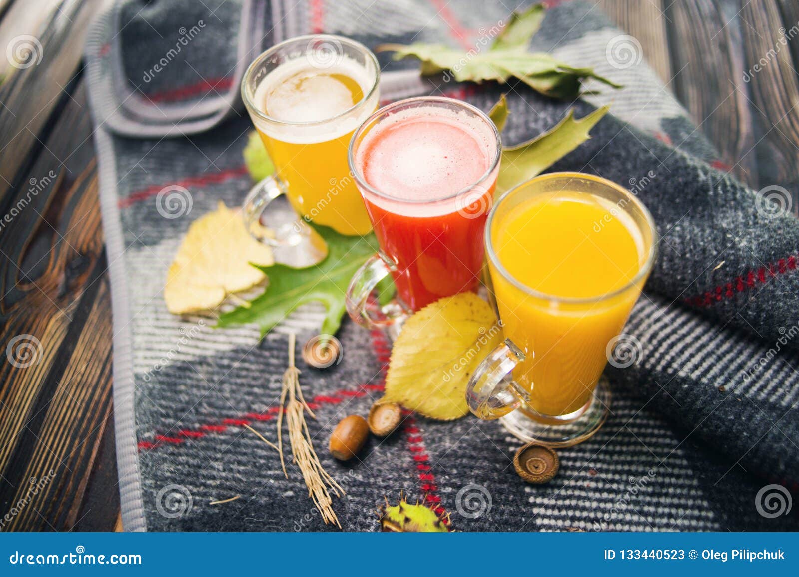 Three hot fruit teas stock image. Image of ingredient - 133440523