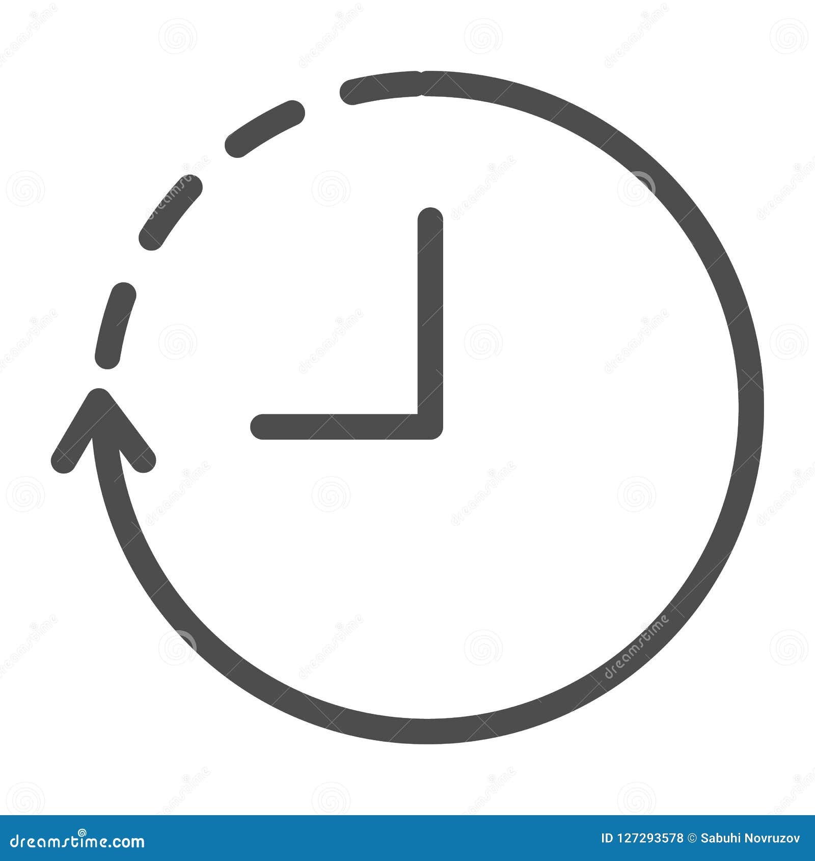 Three Hours Left Line Icon. Finish Time Vector Illustration Isolated on ...