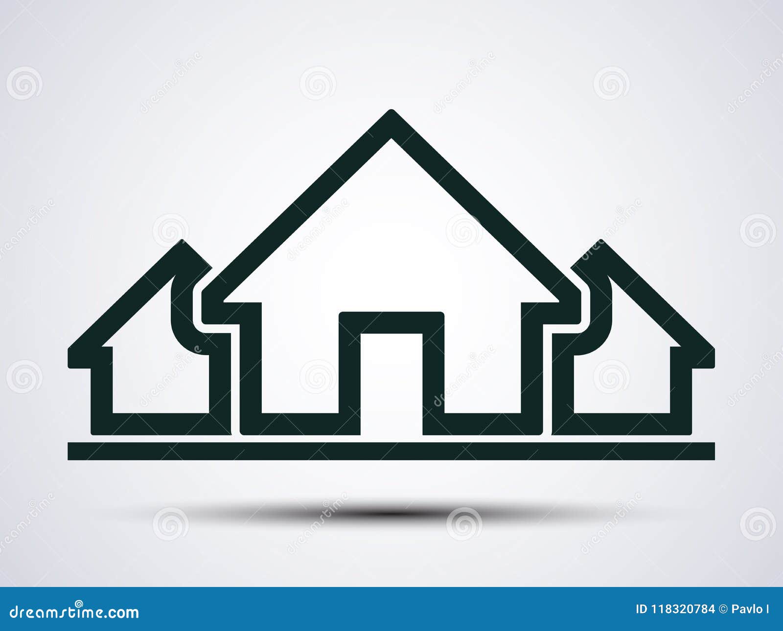 Three house icon - vector stock vector. Illustration of business ...