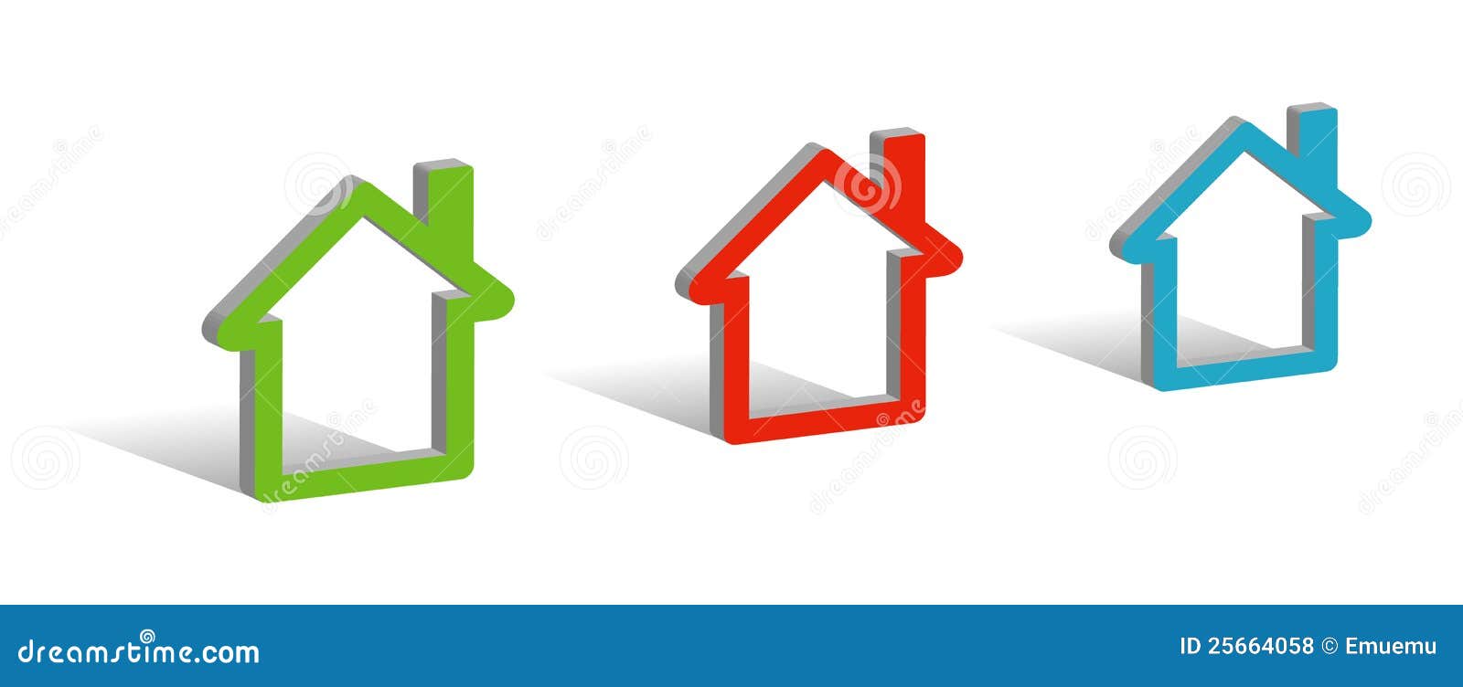 Three houses stock vector. Illustration of graphic, symbolic - 25664058