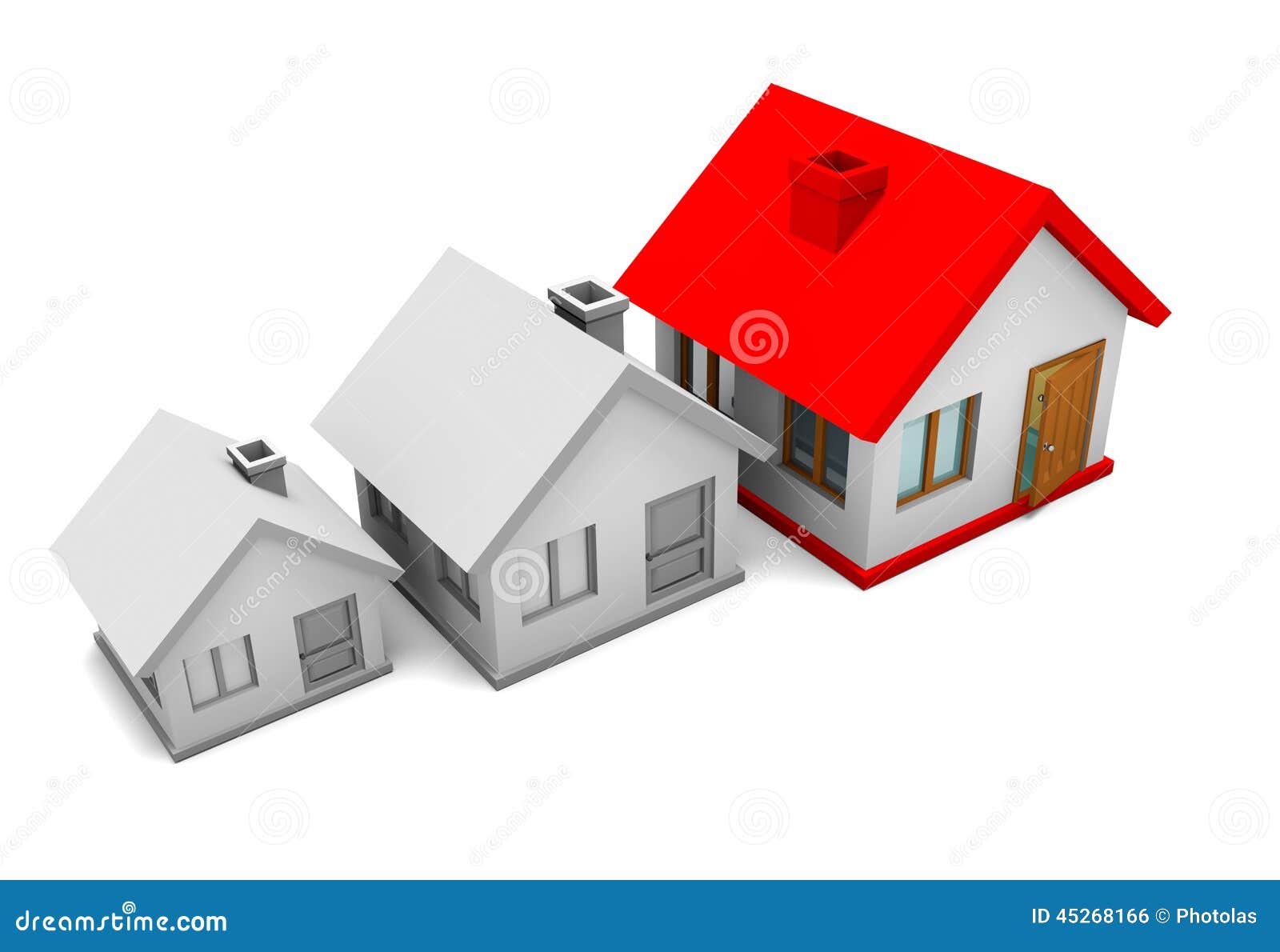 Three houses on white stock illustration. Illustration of home - 45268166