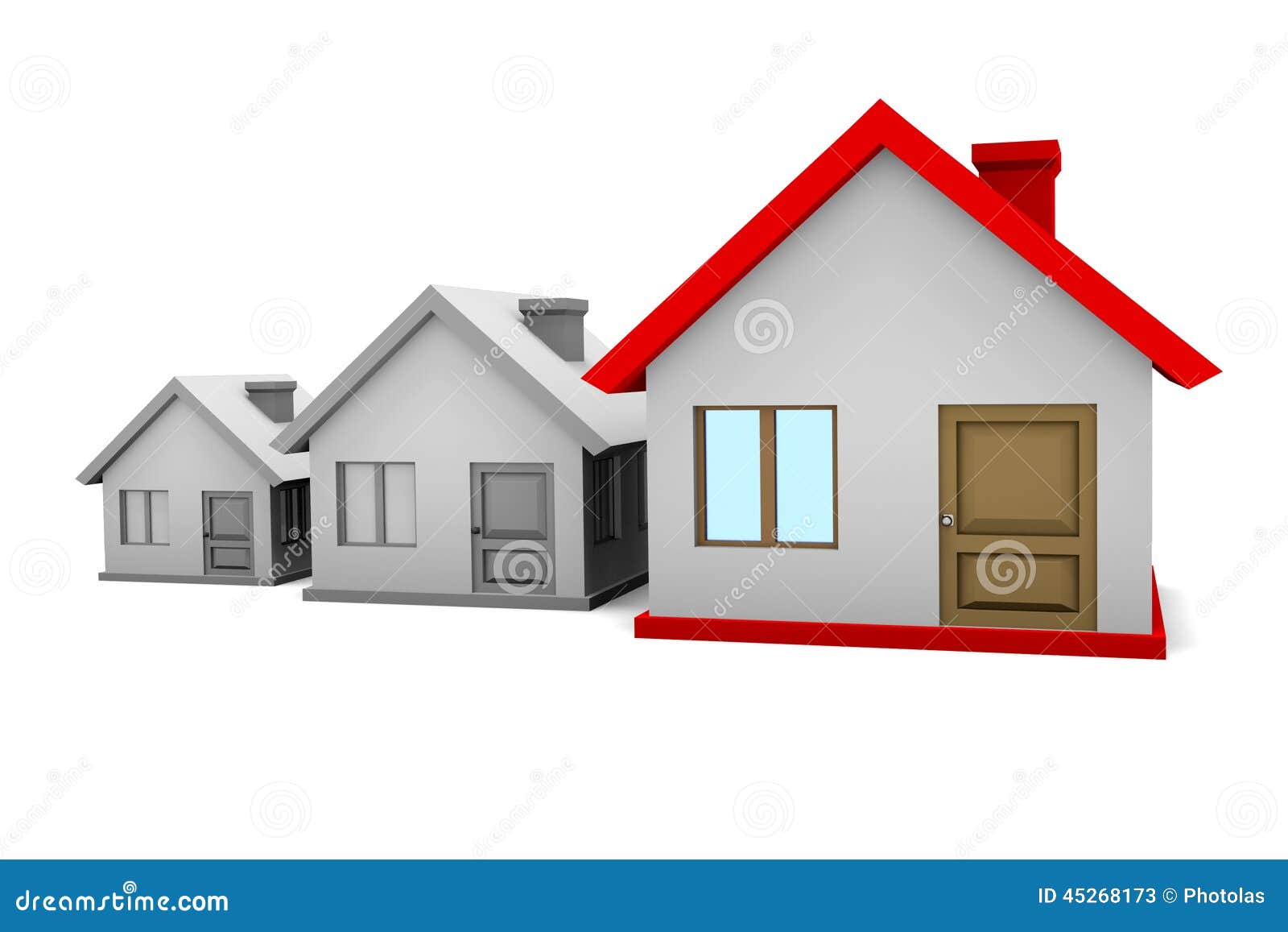 Three houses on white stock illustration. Illustration of home - 45268173