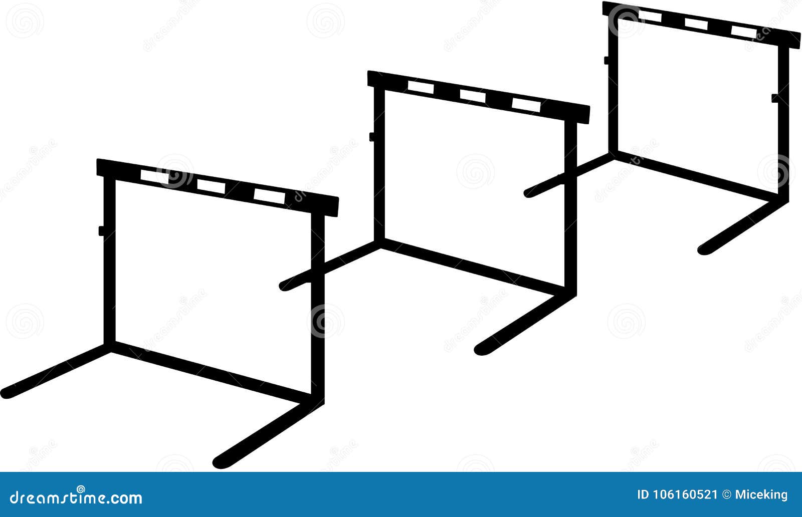 Three hurdles in a row stock vector. Illustration of competitive ...