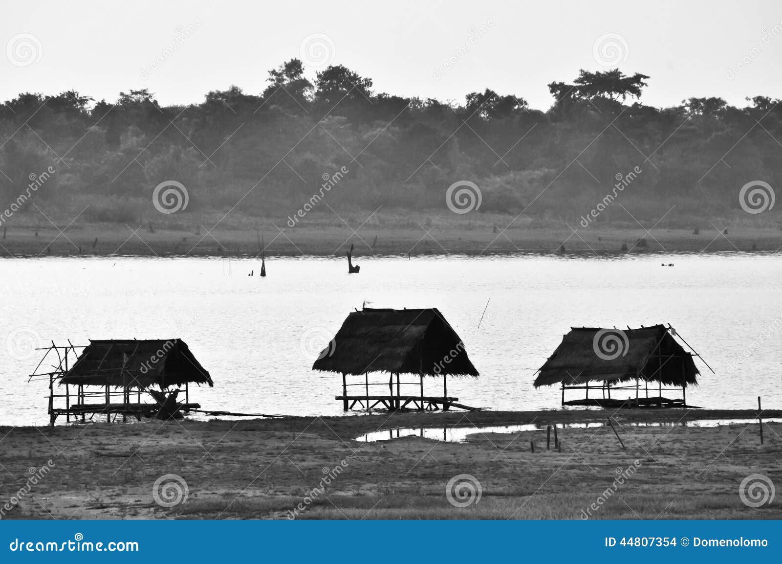 Three hut on water stock photo. Image of tropical, nature - 44807354