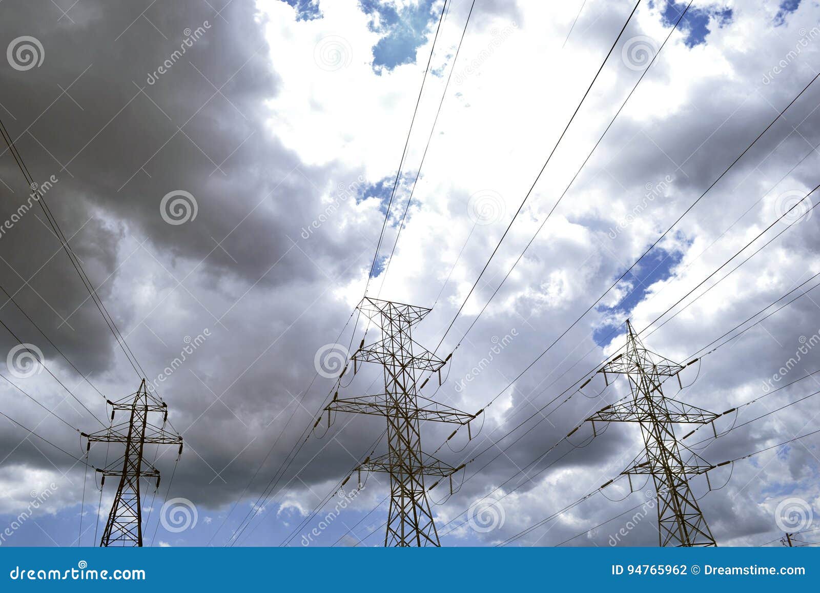 Three Hydro Towers stock photo. Image of environment - 94765962
