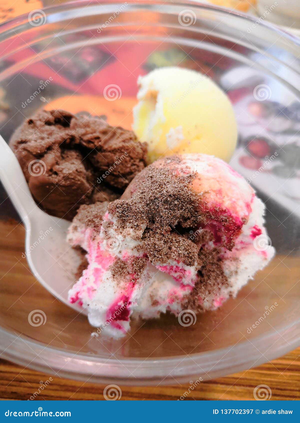 Three ice cream stock image. Image of three, cream, strawberry - 137702397