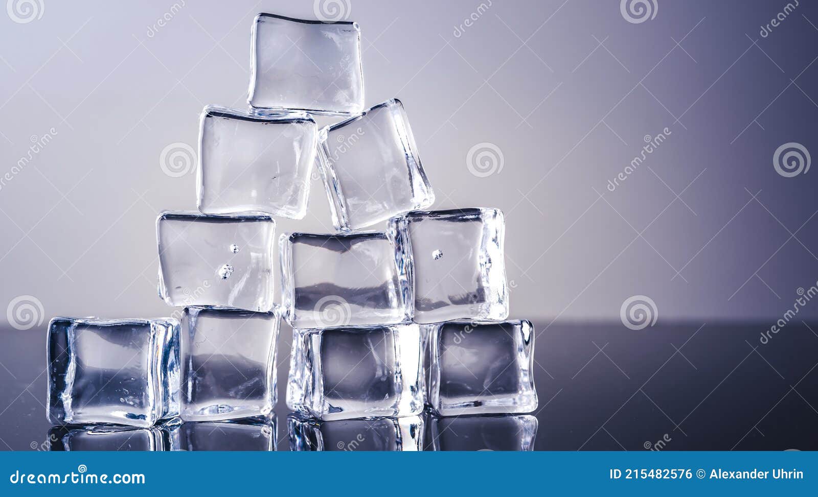 Three Ice Cubes on Blue Background. Stock Photo - Image of food, block ...