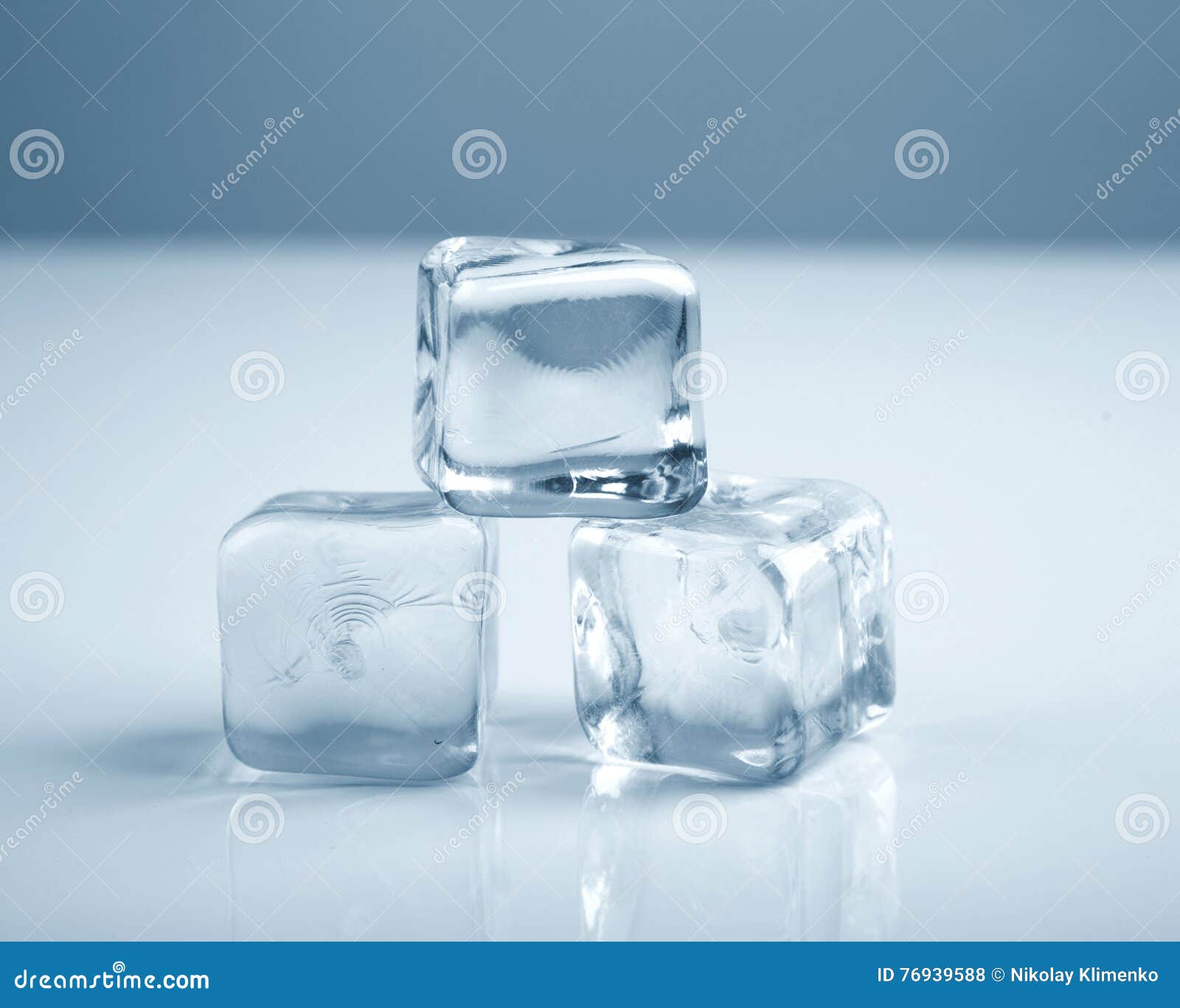 Cubes On A Blue Background, Crystal Cubes, Dry Ice. Cubic Figures ...