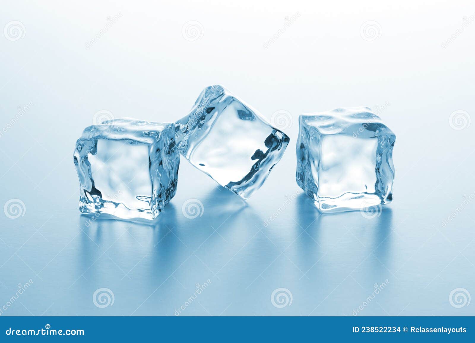 Three ice cubes stock photo. Image of crystal, dice - 238522234