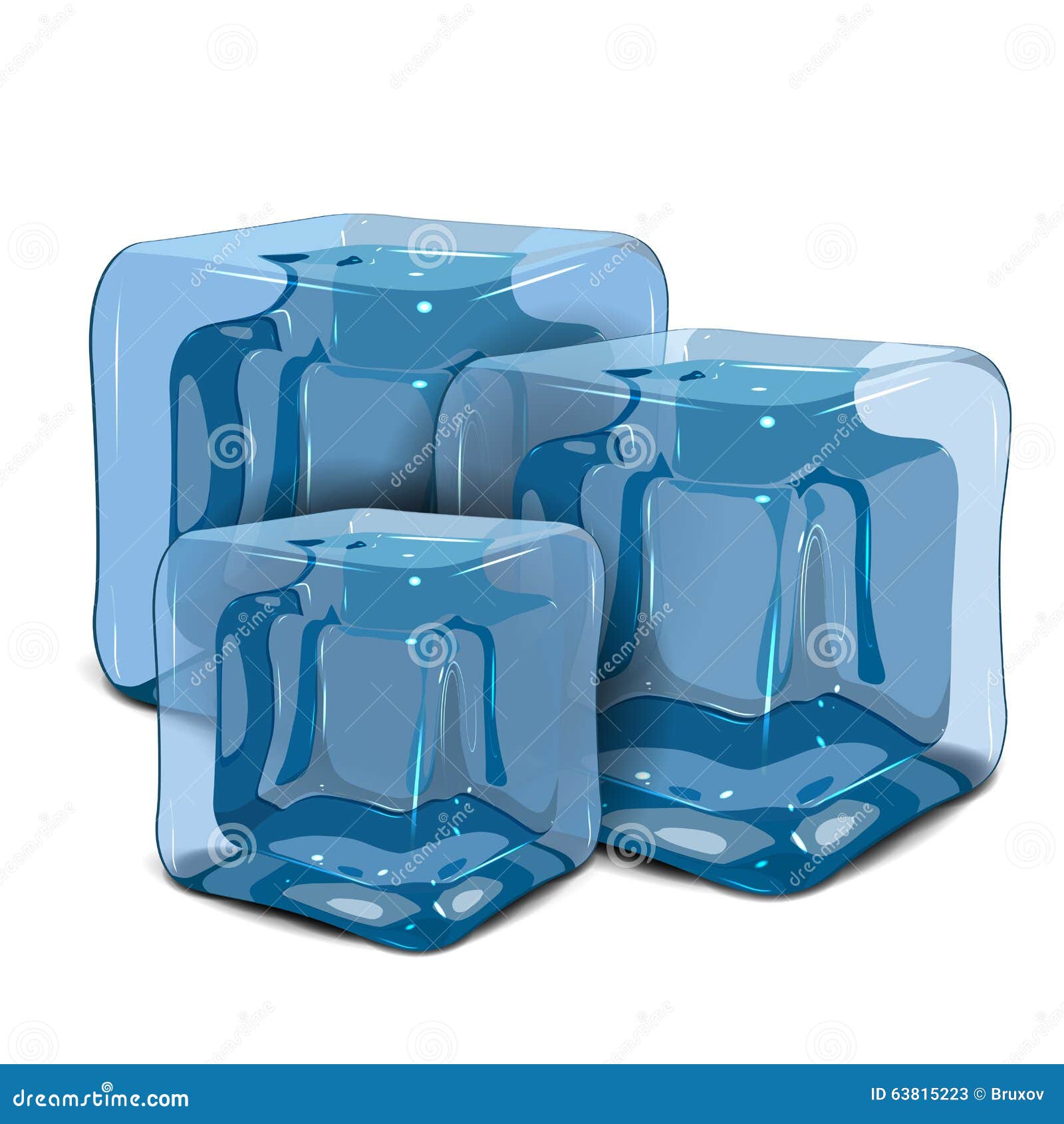 Three ice cubes stock vector. Illustration of background - 63815223